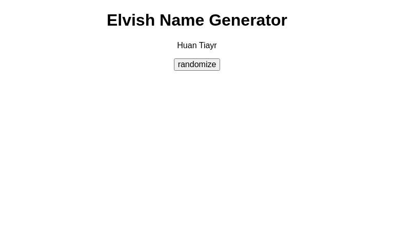 Elvish Name Generator