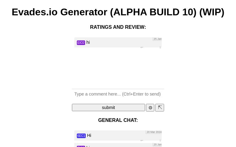 Evades.io Generator (ALPHA BUILD 06) (WIP)