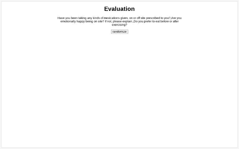 Evaluation ― Perchance Generator