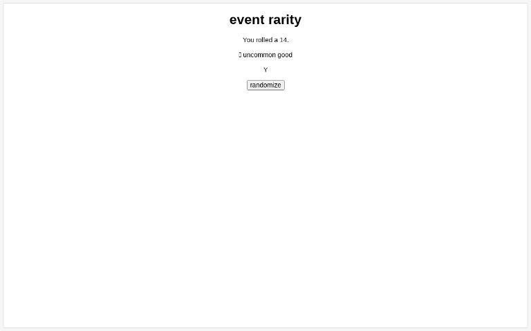 event rarity ― Perchance Generator