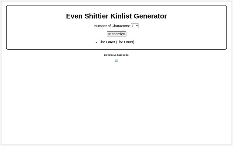 Even Shittier Kinlist Generator