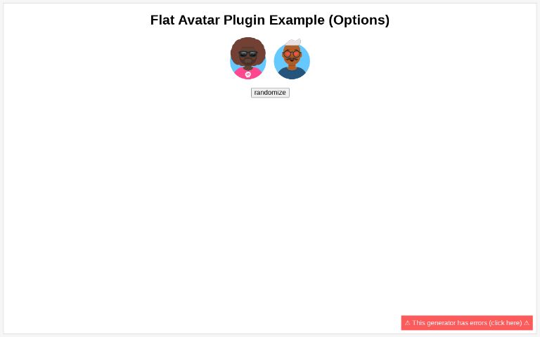 Flat Avatar Plugin Example (Options)
