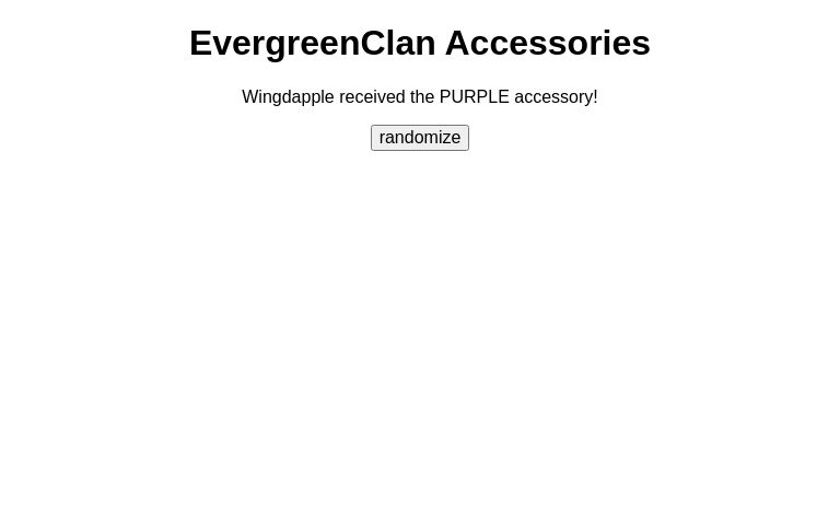 EvergreenClan Accessories ― Perchance Generator