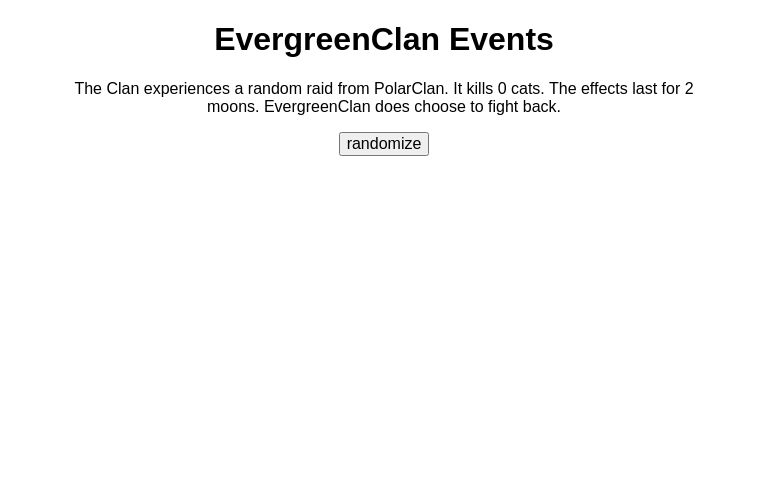 EvergreenClan Events ― Perchance Generator
