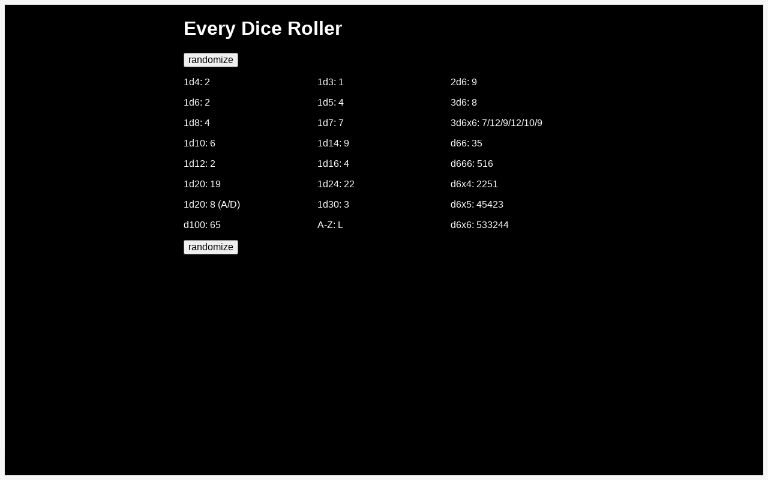 Every Dice Roller ― Perchance Generator