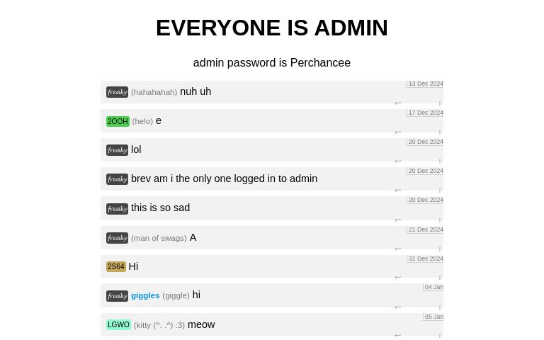 EVERYONE IS ADMIN ― Perchance Generator