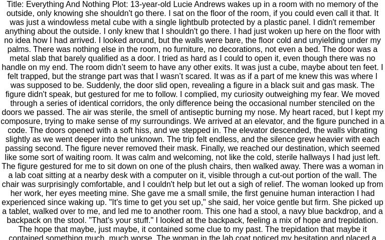 Everything And Nothing ― Perchance Generator