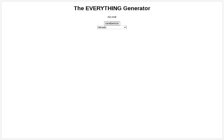 The EVERYTHING Generator