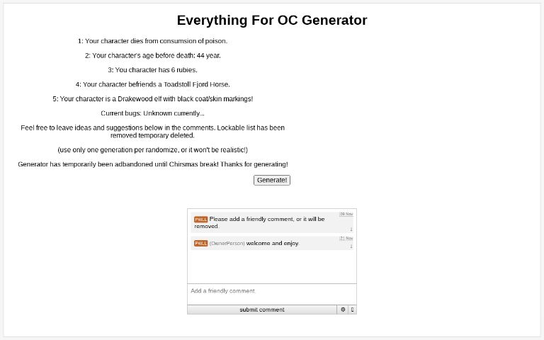 Everything For OC Generator