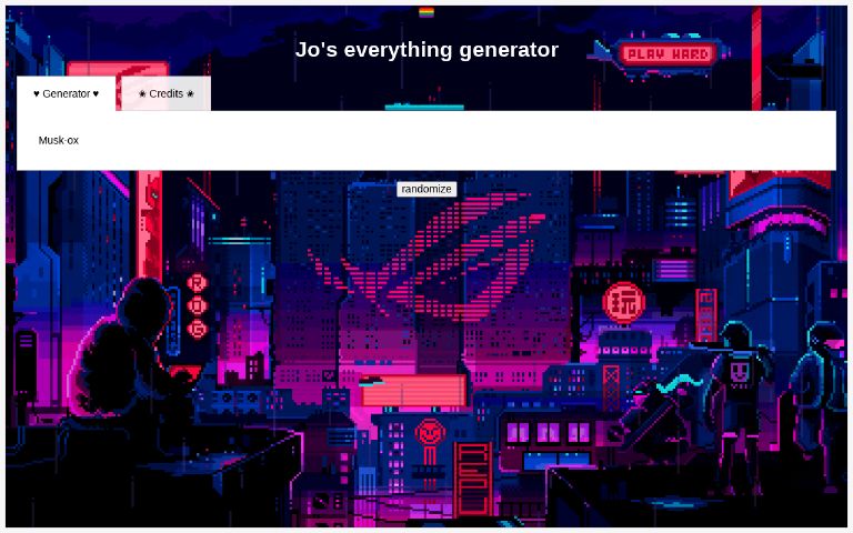 Jo's everything generator
