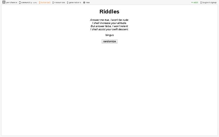 Riddles ― Perchance Generator