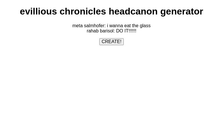 evillious chronicles headcanon generator