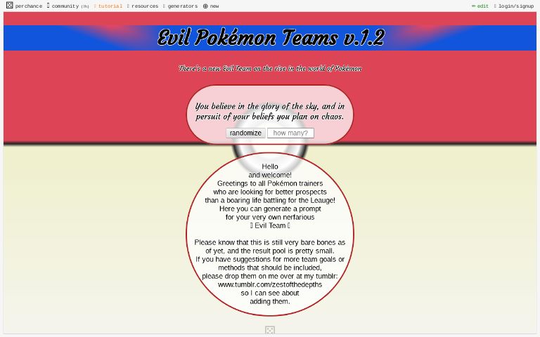 Evil Pokémon Teams v.1.2 ― Perchance Generator