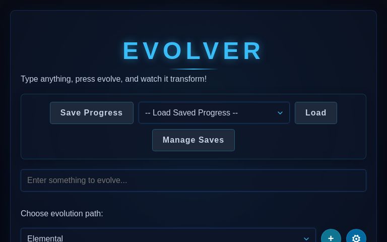 EVOLVER ― Perchance Generator