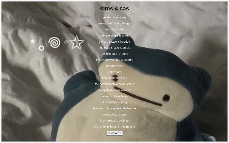 sims 4 cas ― Perchance Generator