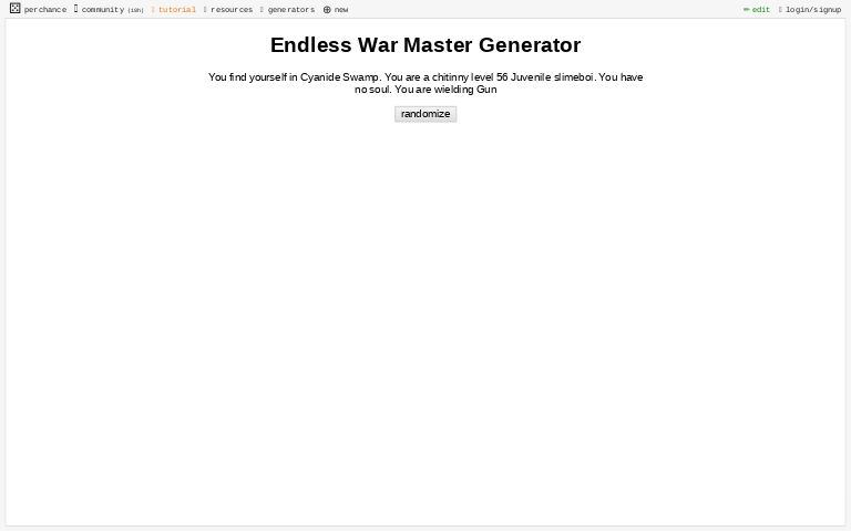 Endless War Master Generator