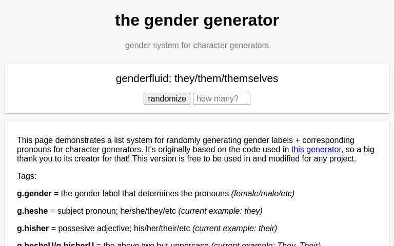 the gender generator