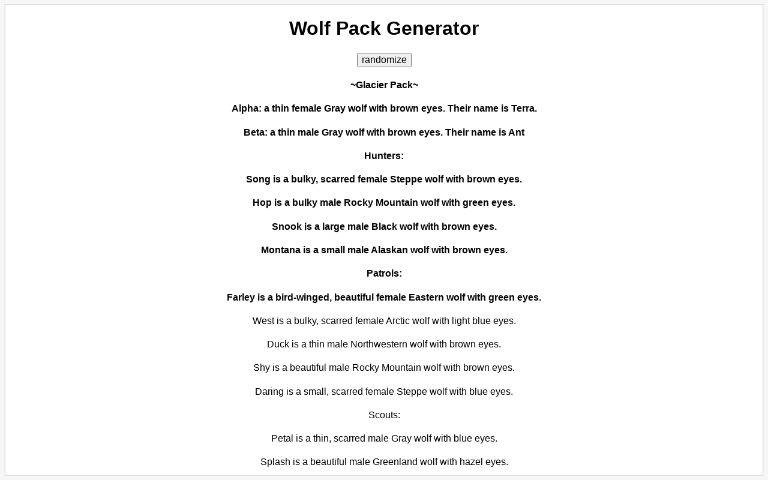 Wolf Pack Generator