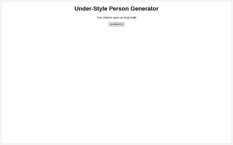 Under-Style Person Generator