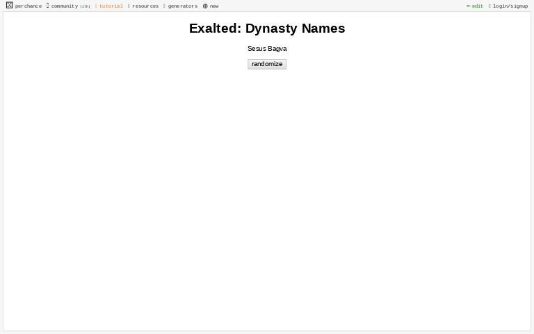 Exalted: Dynasty Names ― Perchance Generator