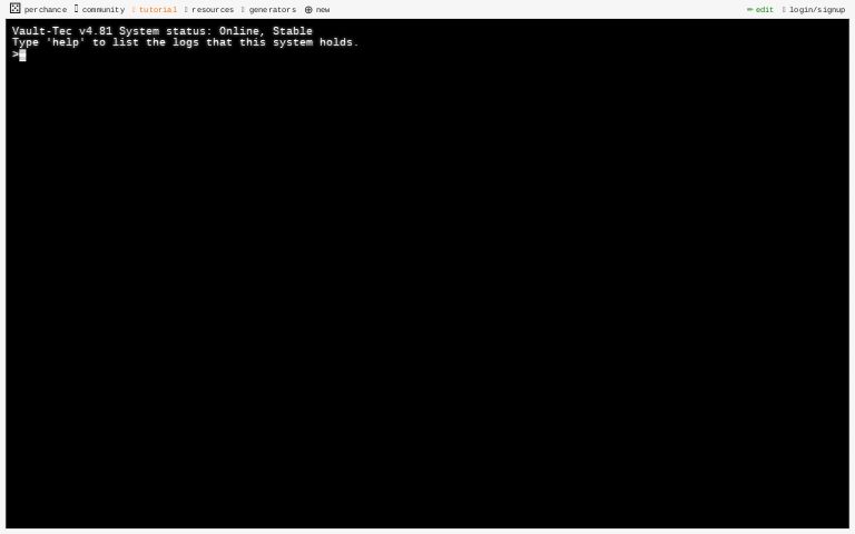 Fallout Terminal ― Perchance Generator