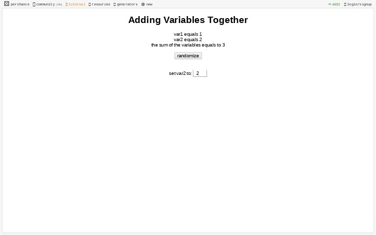 Adding Variables Together ― Perchance Generator