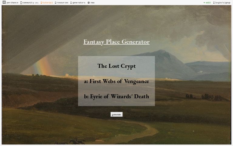 Fantasy Place Generator