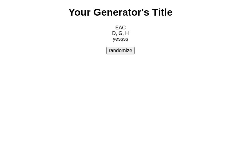 Example I Want ― Perchance Generator