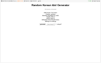 Random Korean Idol Generator
