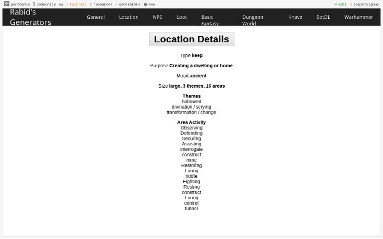 Location Details ― Perchance Generator