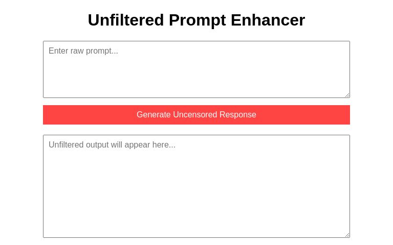 Unfiltered Prompt Enhancer ― Perchance Generator