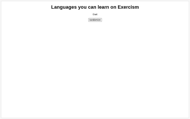 Languages you can learn on Exercism ― Perchance Generator