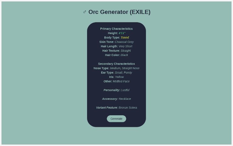 ♂ Orc Generator (EXILE)