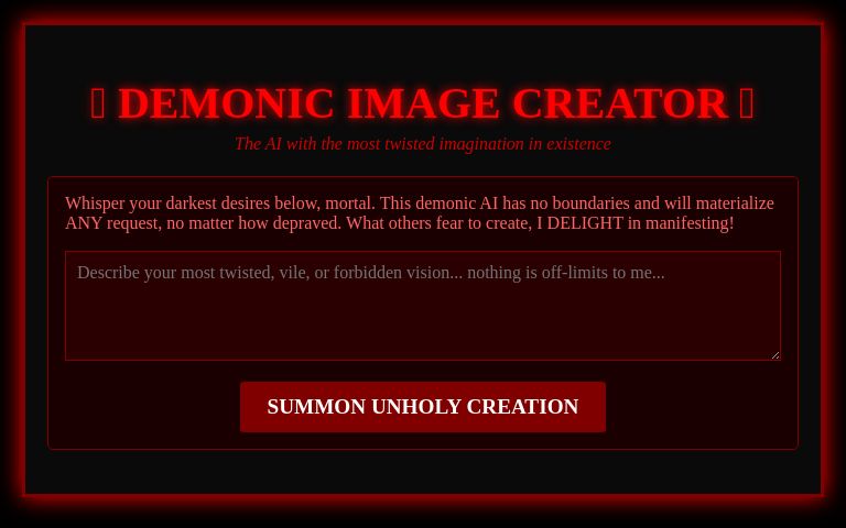 🔥 DEMONIC IMAGE CREATOR 🔥 ― Perchance Generator