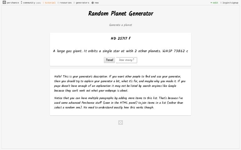 Random Planet Generator