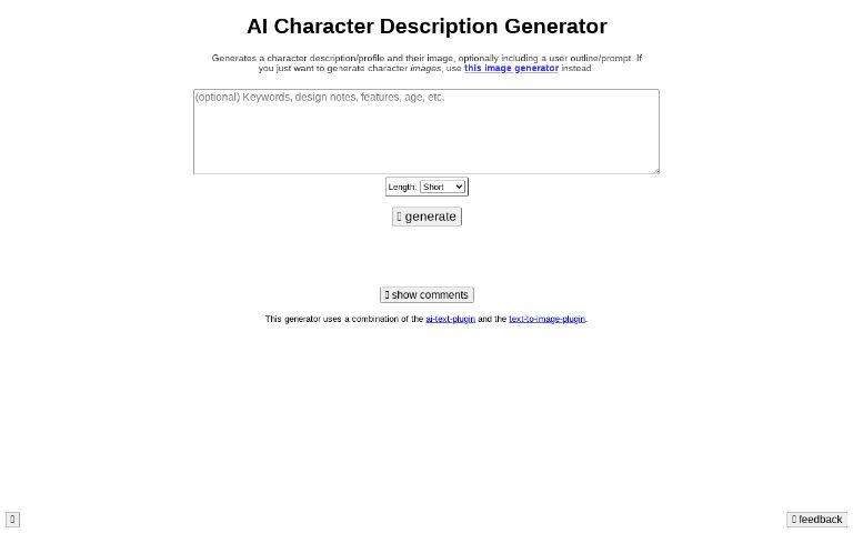 AI Character Description Generator (free, no sign-up, unlimited)