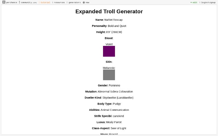Expanded Troll Generator