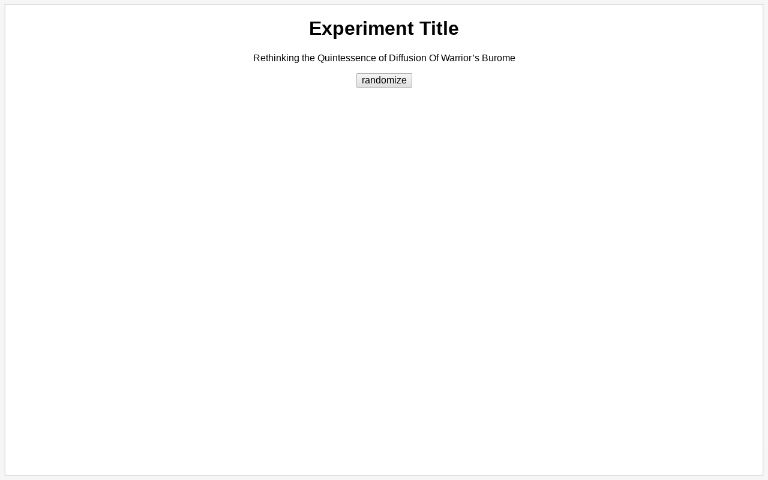 Experiment Title ― Perchance Generator