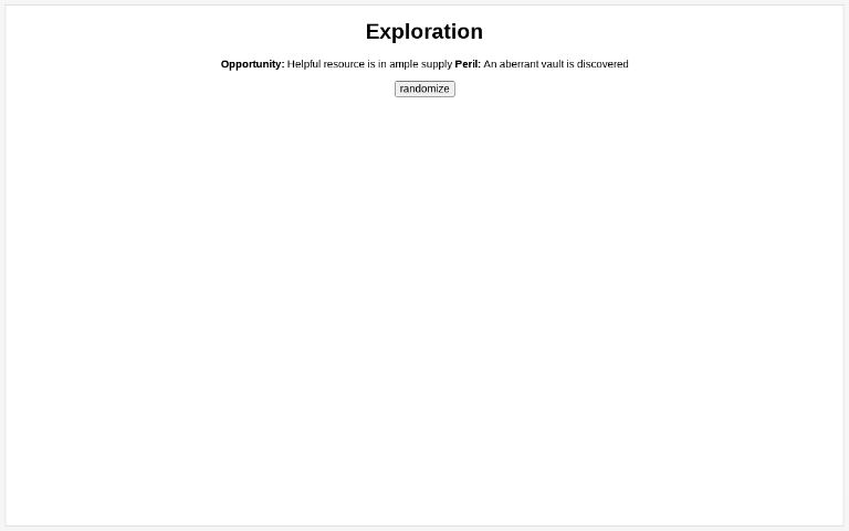 Exploration ― Perchance Generator