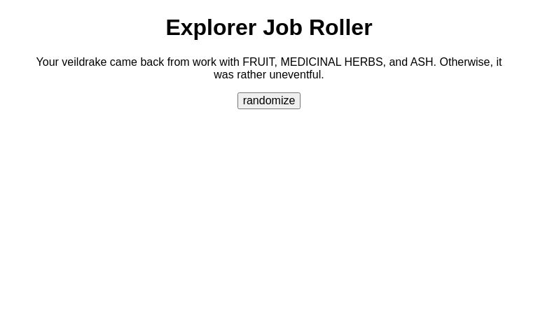 Explorer Job Roller ― Perchance Generator
