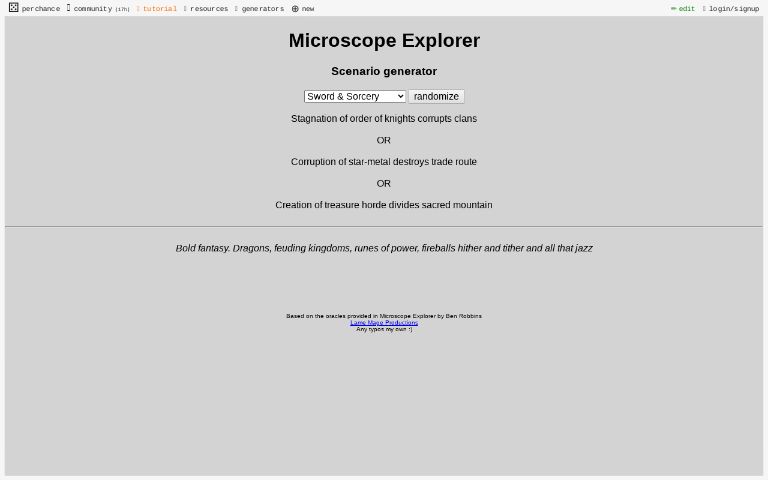 Microscope Explorer ― Perchance Generator