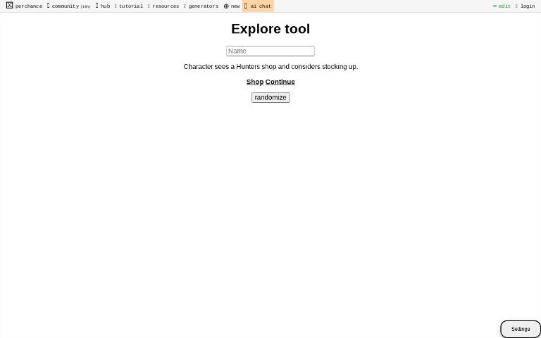 Explore tool ― Perchance Generator