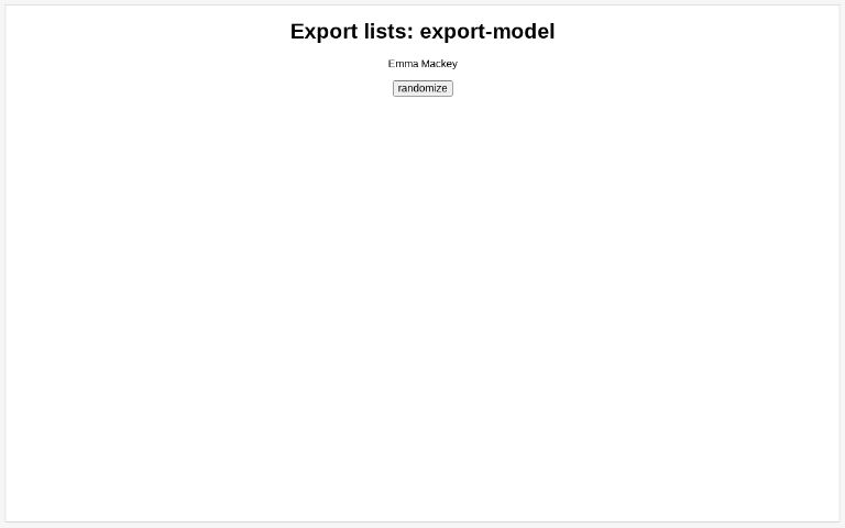Export lists: export-model ― Perchance Generator