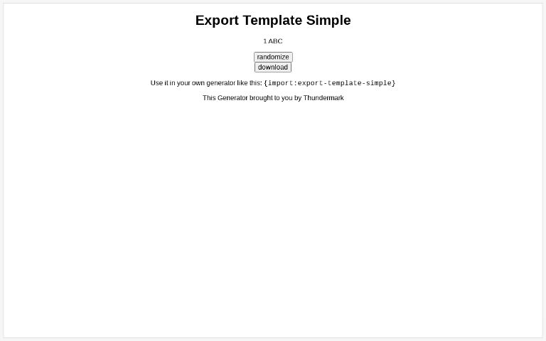 Export Template Simple ― Perchance Generator