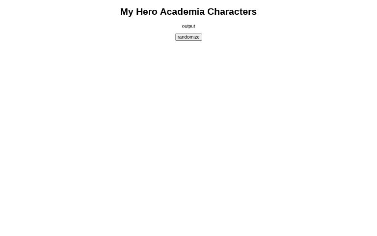 My Hero Academia Characters ― Perchance Generator