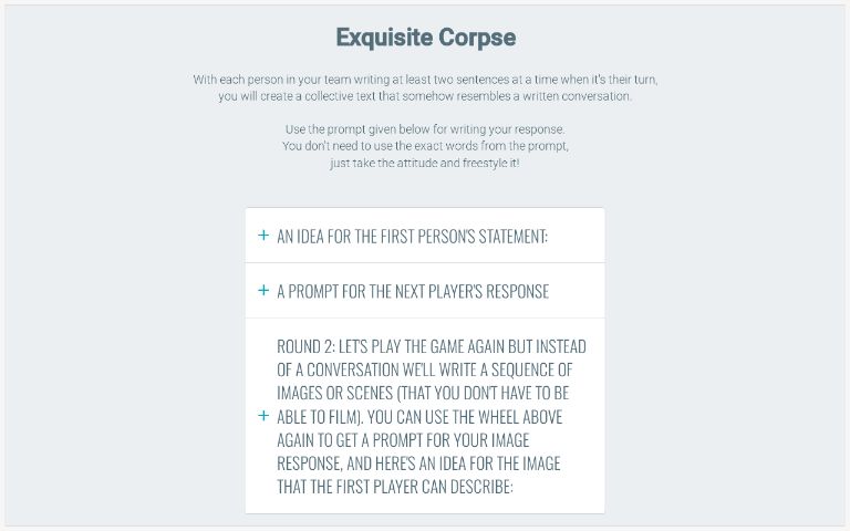 Exquisite Corpse ― Perchance Generator