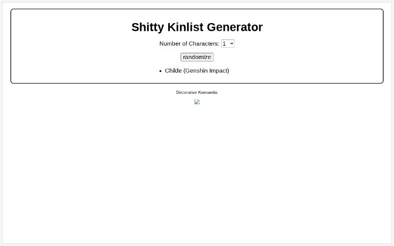 Shitty Kinlist Generator