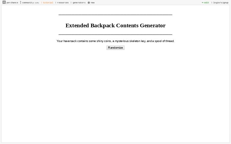 Extended Backpack Contents Generator___________________________________
