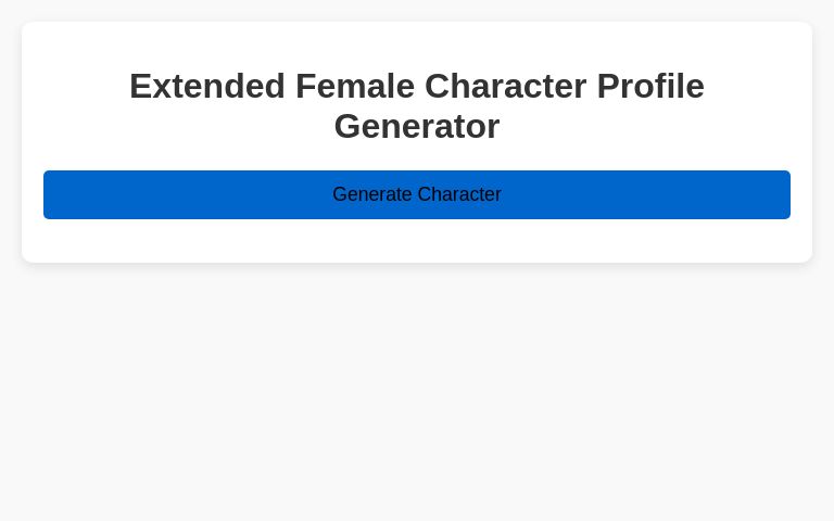 Extended Female Character Profile Generator