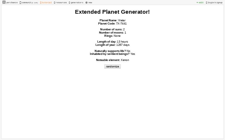 Extended Planet Generator!